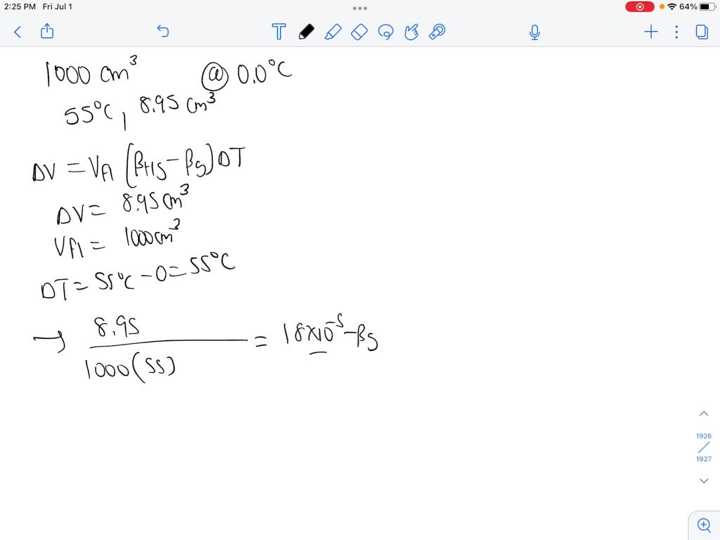 SOLVED: A glass flask whose volume is 1000.00 cm^3 at 0.0^∘C is completely filled with mercury ...
