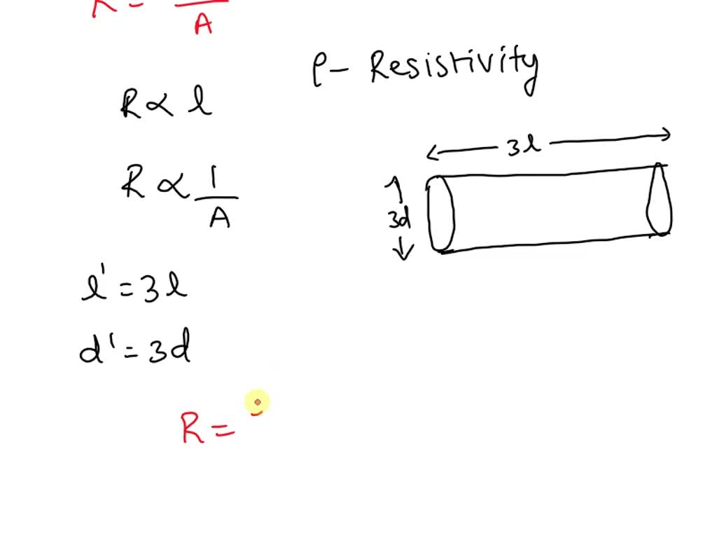 SOLVED: A cylindrical rod has resistance R. If we triple its length and ...