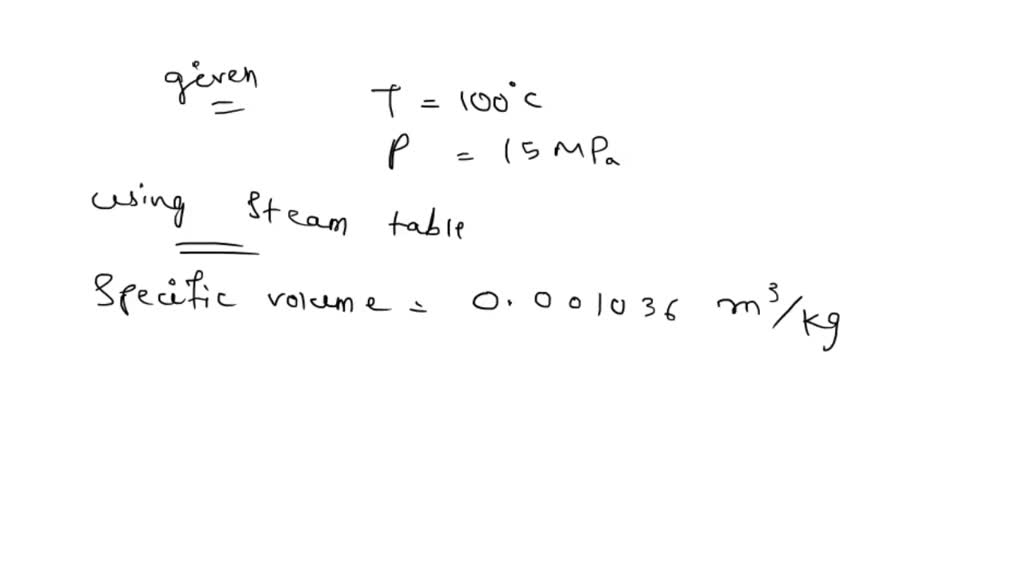 SOLVED: Determine the internal energy of compressed liquid water at 80 ...