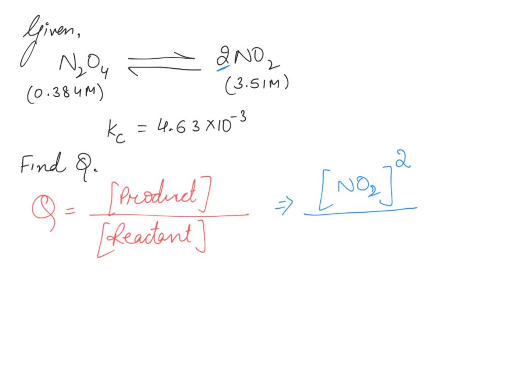 SOLVED: Consider the following equilibrium: N2O4 (g) ⇋ 2 NO2 (g) Kc = 4 ...