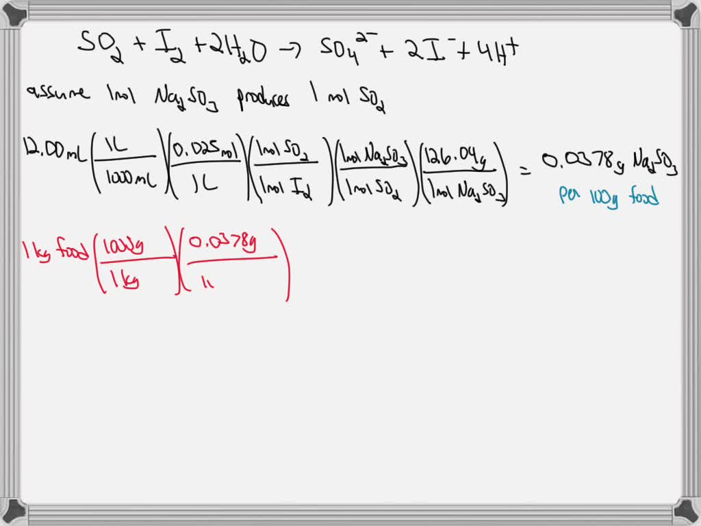 SOLVED: Sodium sulfite Na2SO3 is used as a preservative in the food ...