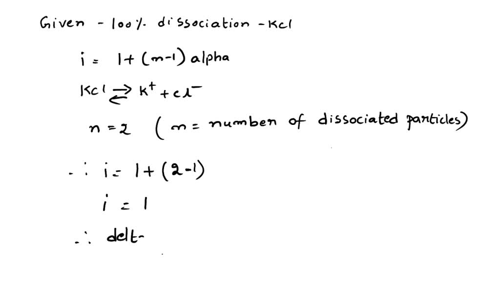 A 0.01 m aqueous solution of AlCl3 freezes at -0.068Â°C. Calculate the ...