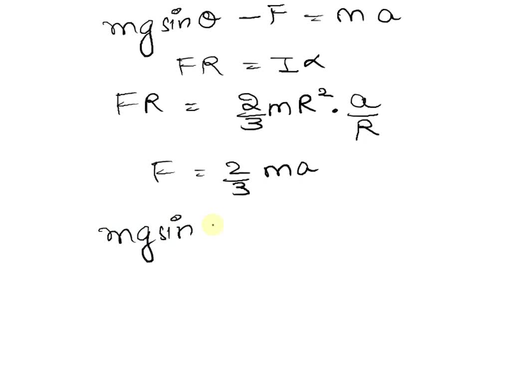 SOLVED: A hollow, spherical shell with mass 2.15 kg rolls without slipping down a slope angled ...