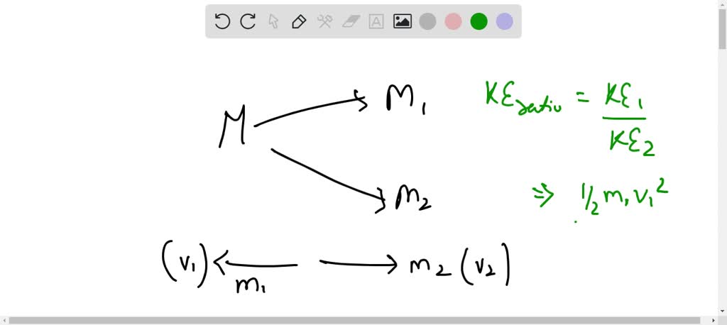 SOLVED: A stationary particle explodes into two particles of a masses m 1 and m2 which move in ...
