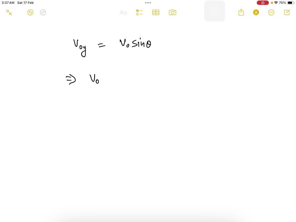 SOLVED: A baseball is thrown with velocity v⃗ 0 at an angle θ = 33∘ above the horizontal. The ...