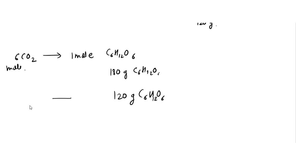 SOLVED: How many moles of CO2 are required to make 120.0 g of glucose (C6H12O6)?