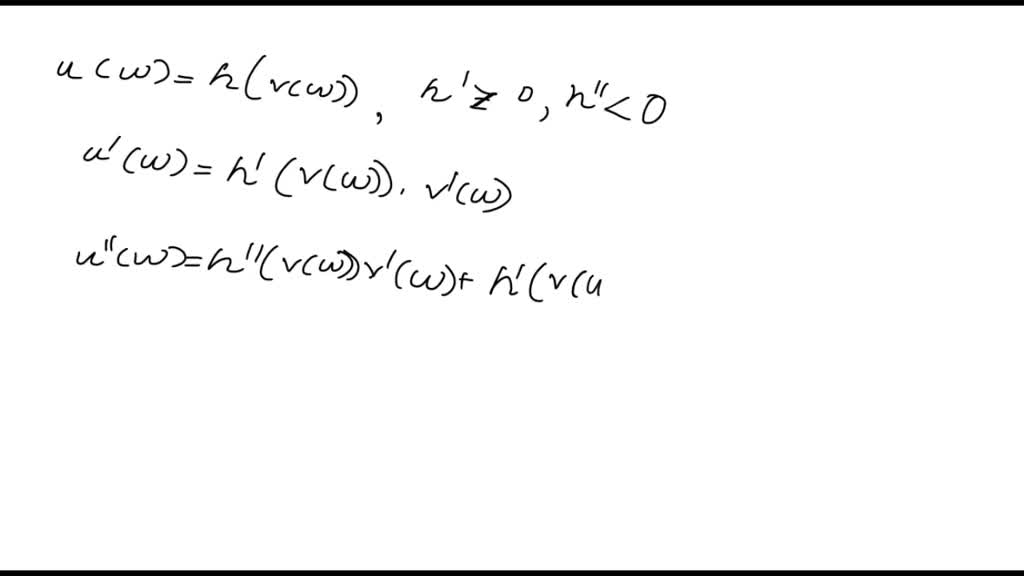 SOLVED: 2. Relative and absolute risk aversion Consider a consumer with ...