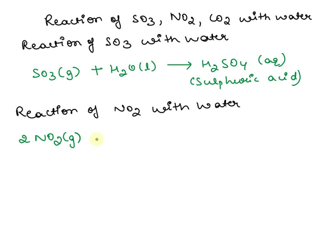 SOLVED: Both SO2 and NOx undergo some chemical transformations in the ...