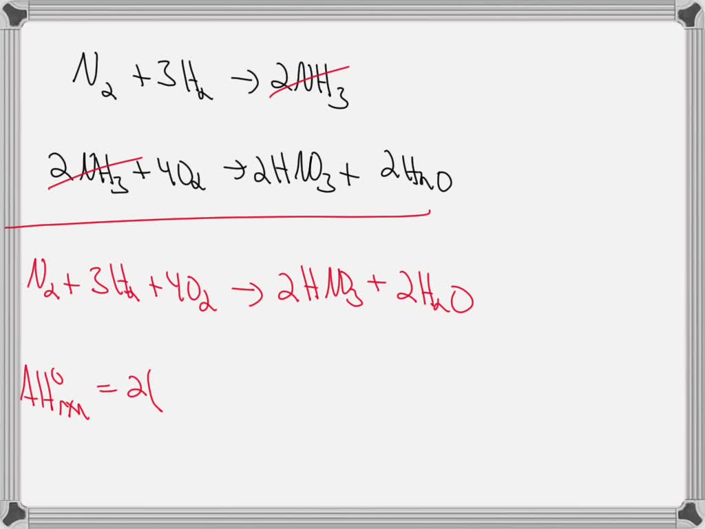 SOLVED: Nitric acid can be formed in two steps from the atmospheric gases nitrogen and oxygen ...