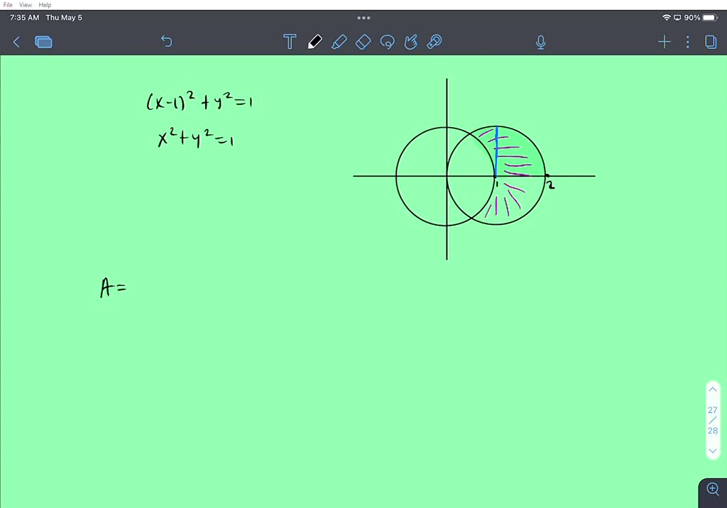Let D be the region between two concentric circles centered at the origin with radii 1 and 2 ...