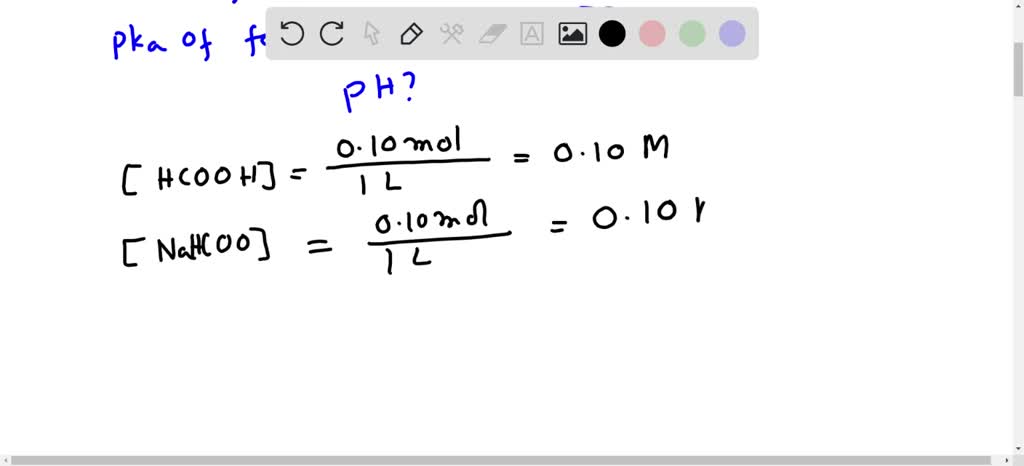 SOLVED: Formic Acid has a pKa of 1.77x10^-4. Calculate the pH of a ...