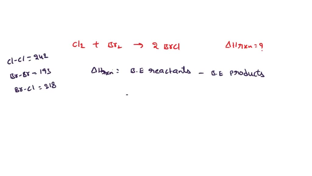 SOLVED: Using the bond energies provided on your reference sheet ...