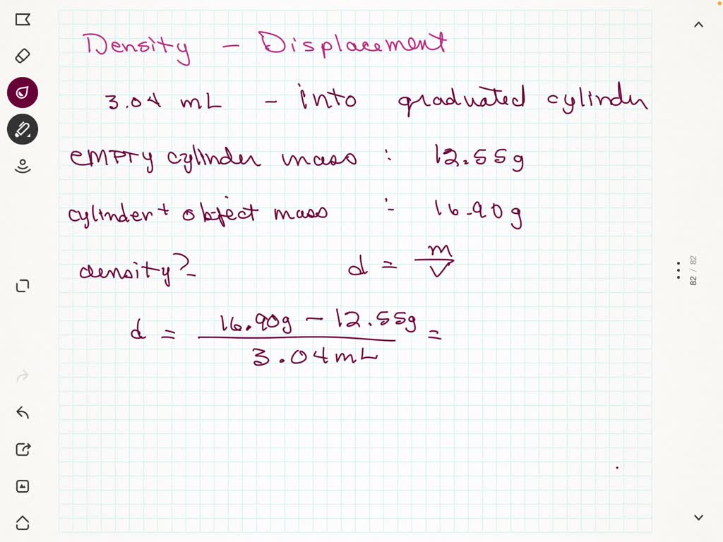 SOLVED: Suppose you place 3.04 mL of substance into graduated cylinder ... SOLVED: Suppose you place 3.04 mL of substance into graduated cylinder ...