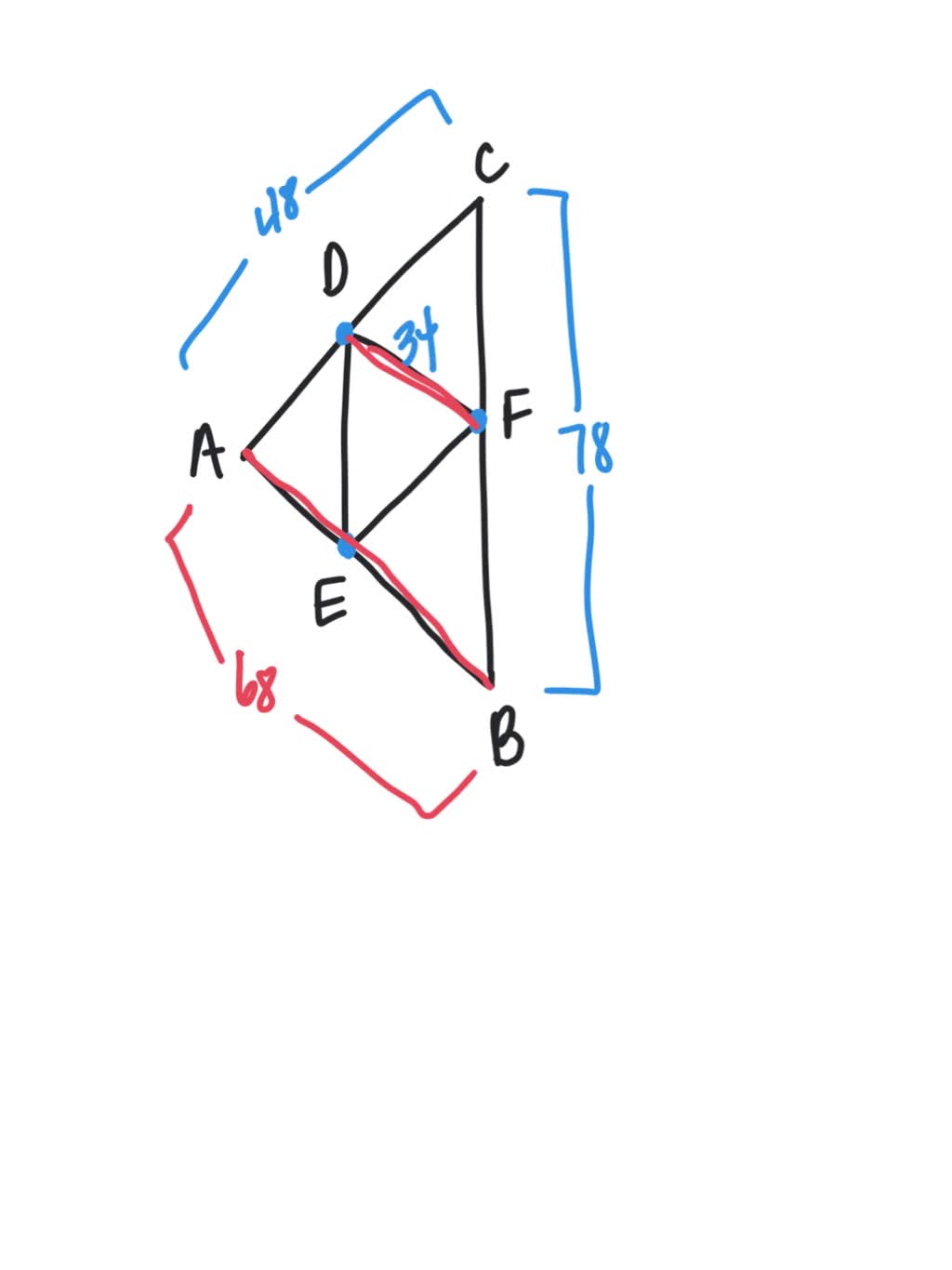 Solved In The Figure Below Points D E And F Are The Midpoints Of The Sides Of A B C Suppose