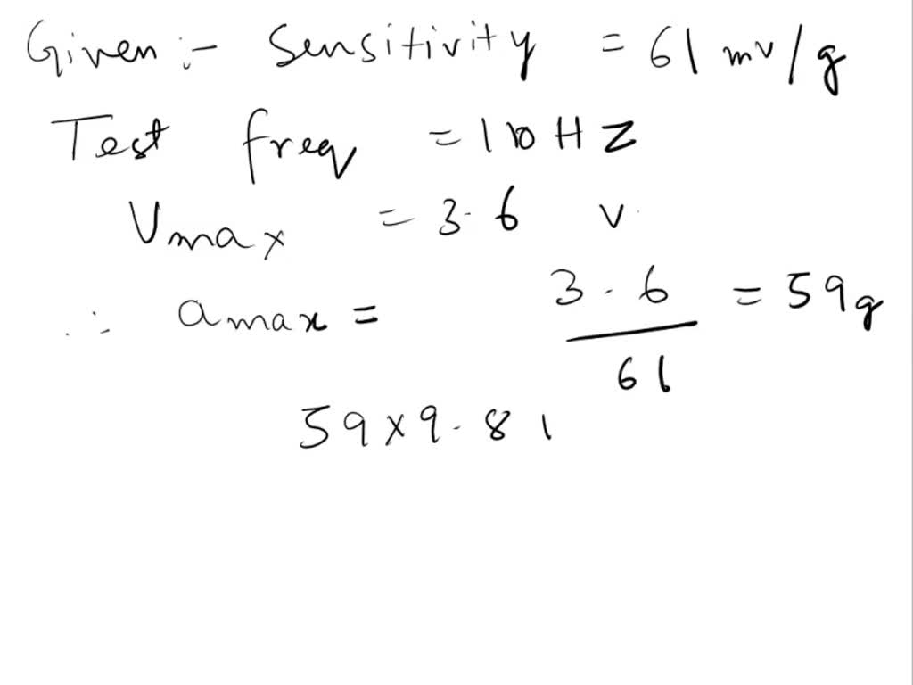 Solved A Piezoelectric Accelerometer Has A Transfer Function Of 61 Mv G And A Natural Frequency