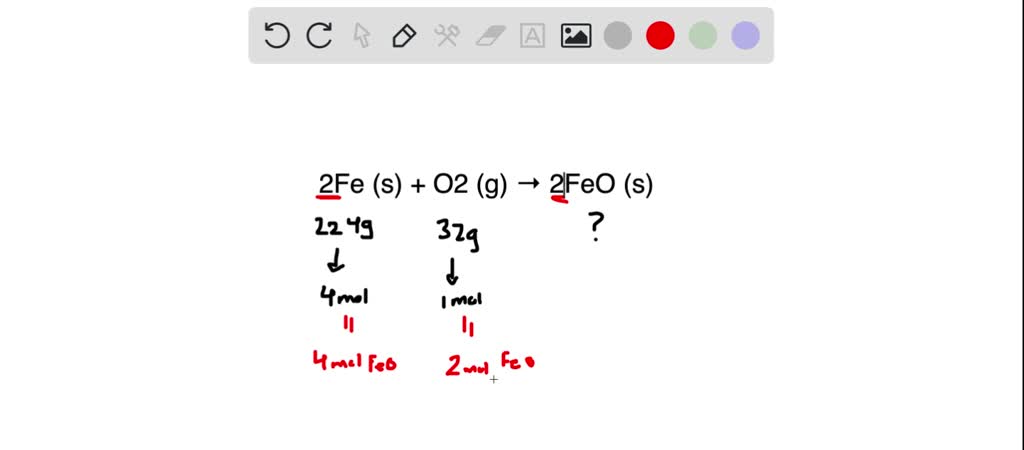 SOLVED: For the following reaction, 0.509 moles of iron are mixed with ...