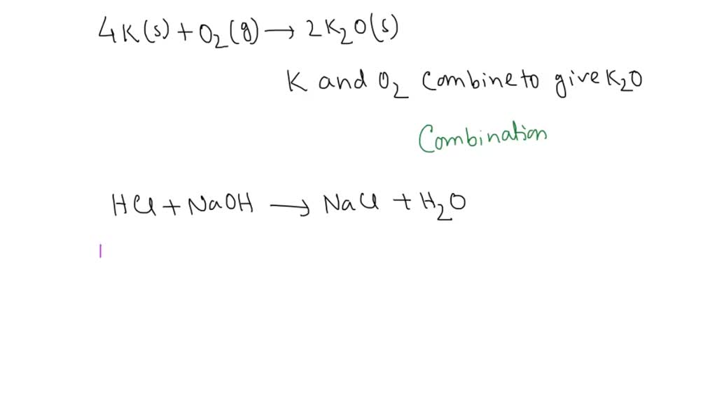 Solved Classify Each Chemical Reaction Type Of Reaction Check All