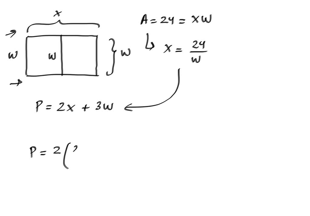 SOLVED: A rectangular corral of 24 square meters is to be fenced off ...