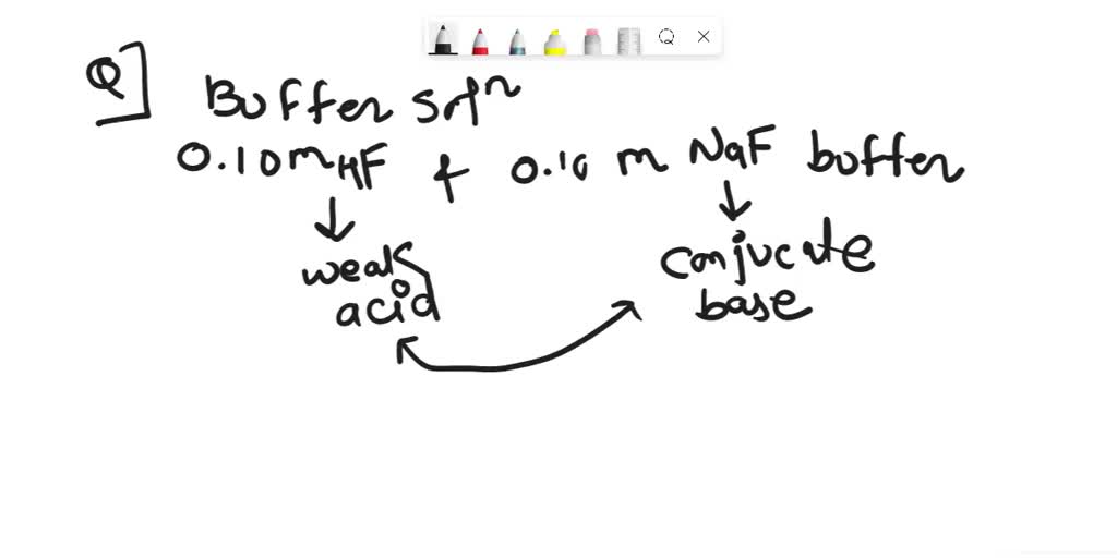 SOLVED: Which pair of substance produces a buffer solution when equal volumes of 0.1M solutions ...