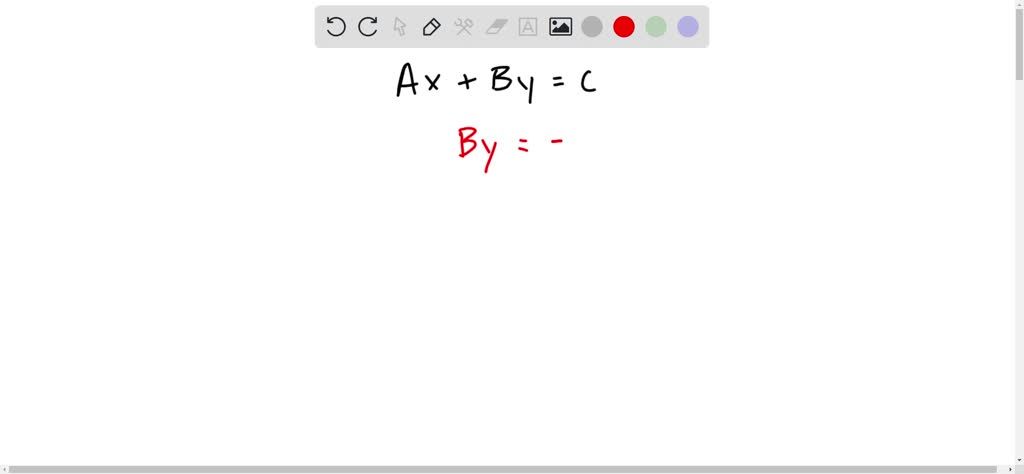 SOLVED: Starting with the standard form of an equation Ax + By = C ...