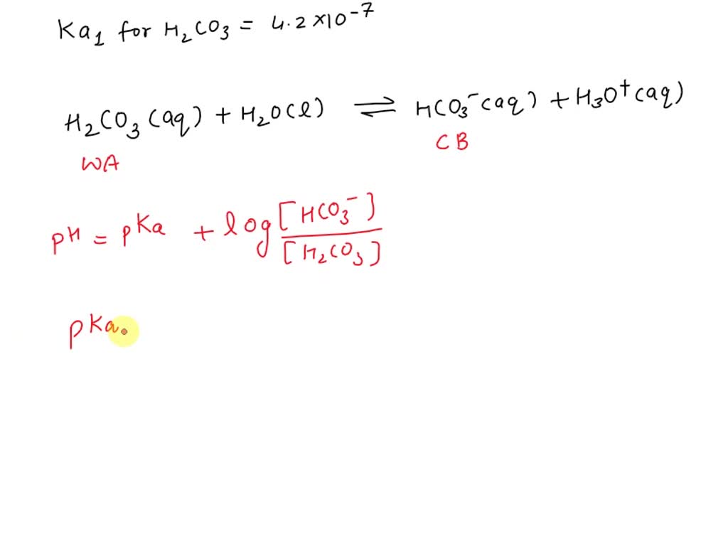 SOLVED: The pH of a bicarbonate-carbonic acid buffer is 5.52. Calculate ...