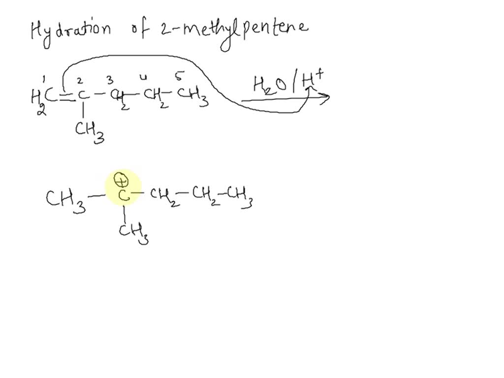 SOLVED: What is the product of the hydration of 2-methylpentene? 2 ...
