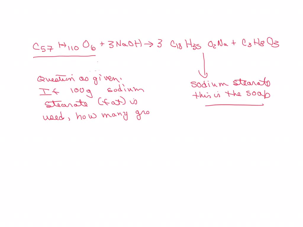 SOLVED: The chemical reaction used to turn glycerol tristearate into ...