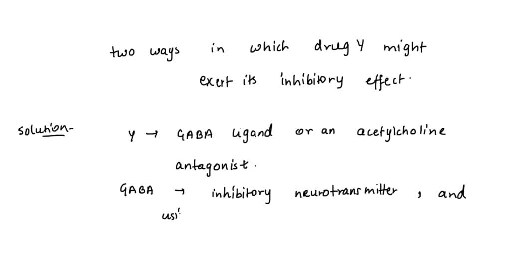 SOLVED: Drug Y exerts an inhibitory effect at a synapse. Briefly ... SOLVED: Drug Y exerts an inhibitory effect at a synapse. Briefly ...