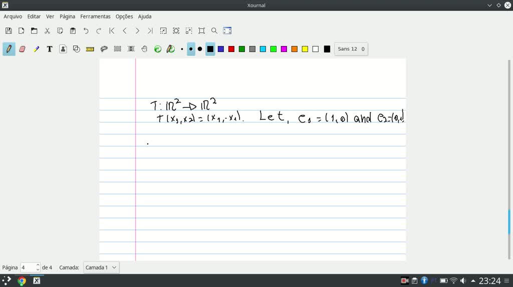 SOLVED: The linear transformation T: R2 â†’ R2 first reflects points ...