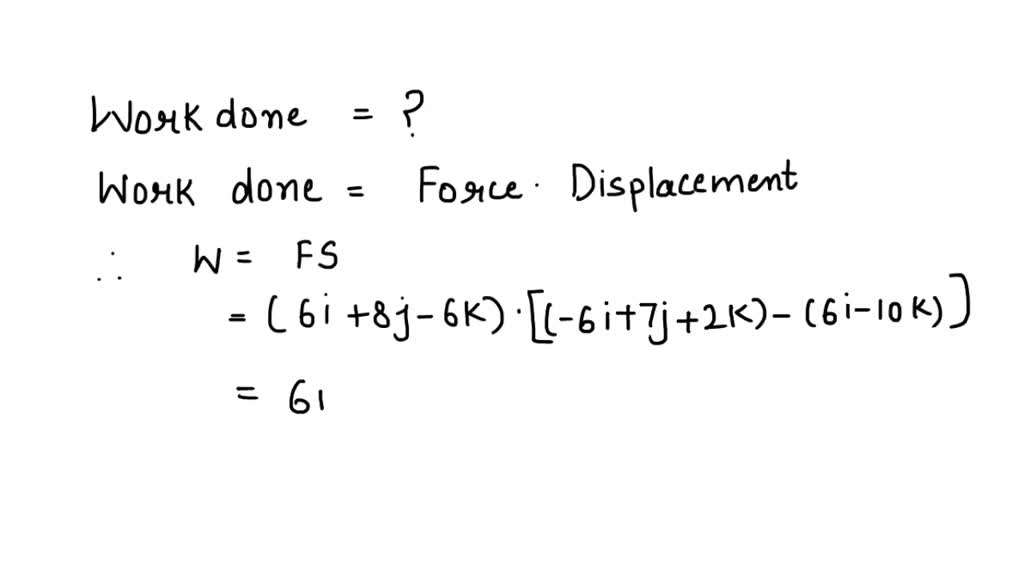 SOLVED: points) constant force F = 5i + 2j + 4k moves an object along straight line from point ...