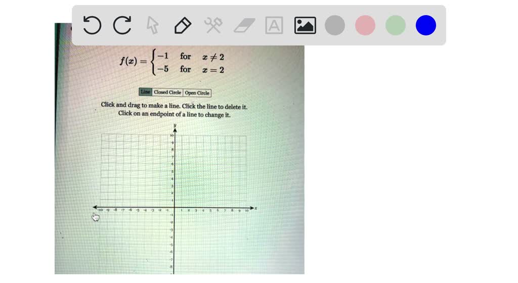 SOLVED: Graph the following function on the axes provided 1 for f(c) = x #2 55 for I = 2 Line ...