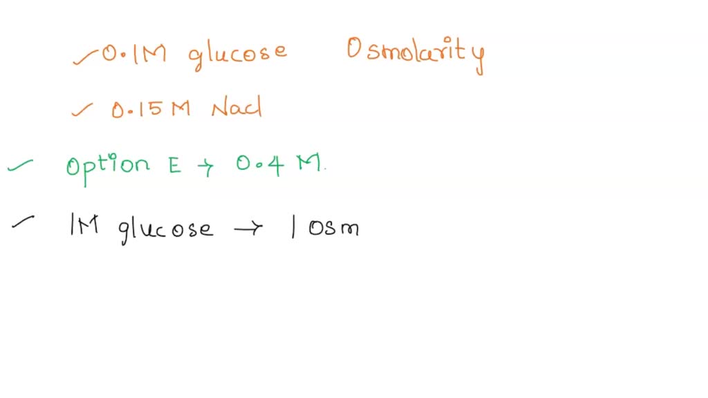 SOLVED: 3. If a solution contains 0.1 M glucose along with 0.15 M NaCl ...