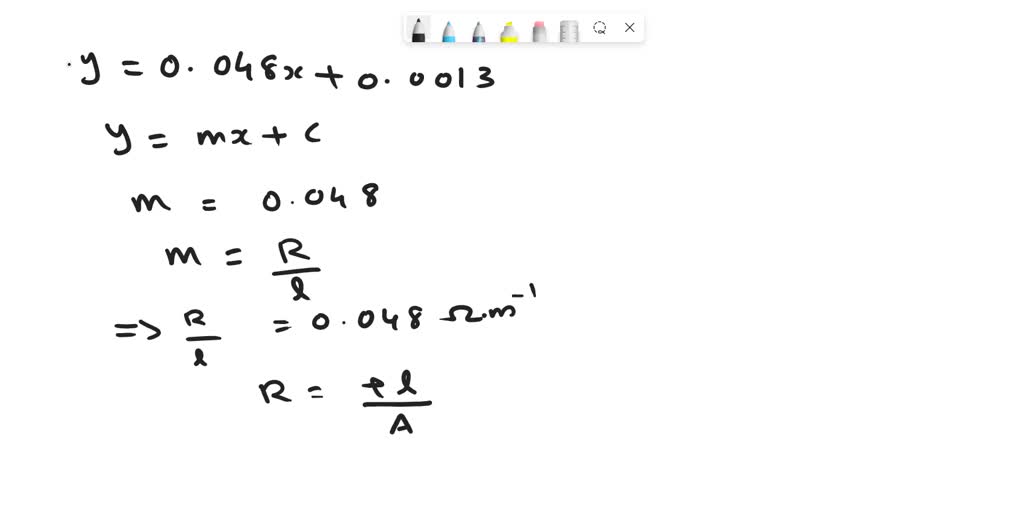 SOLVED: The resistance of a wire is calculated for various lengths by ...