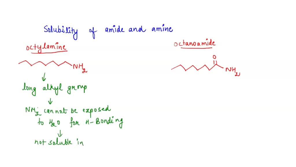 SOLVED: 6.10 Octylamine is insoluble in water but Oclanoamide ...
