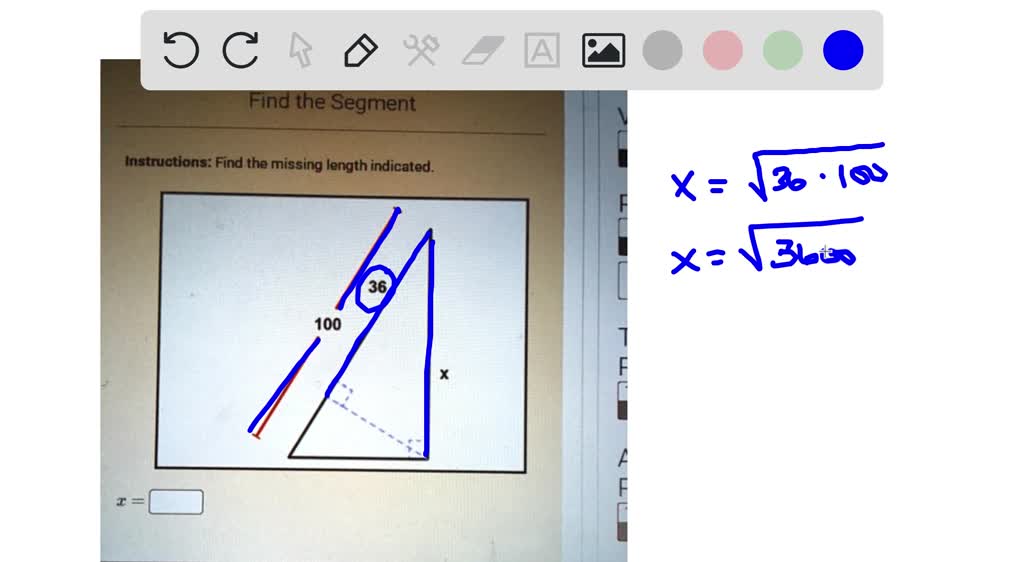 SOLVED: 'Find the missing length indicated. Instructions: Find the ...