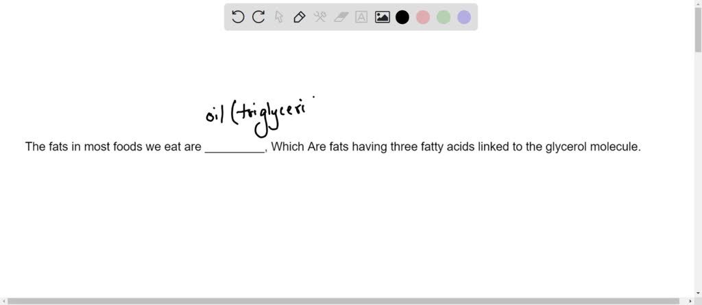 SOLVED: The most common type of fat in food, and in the human body is ...