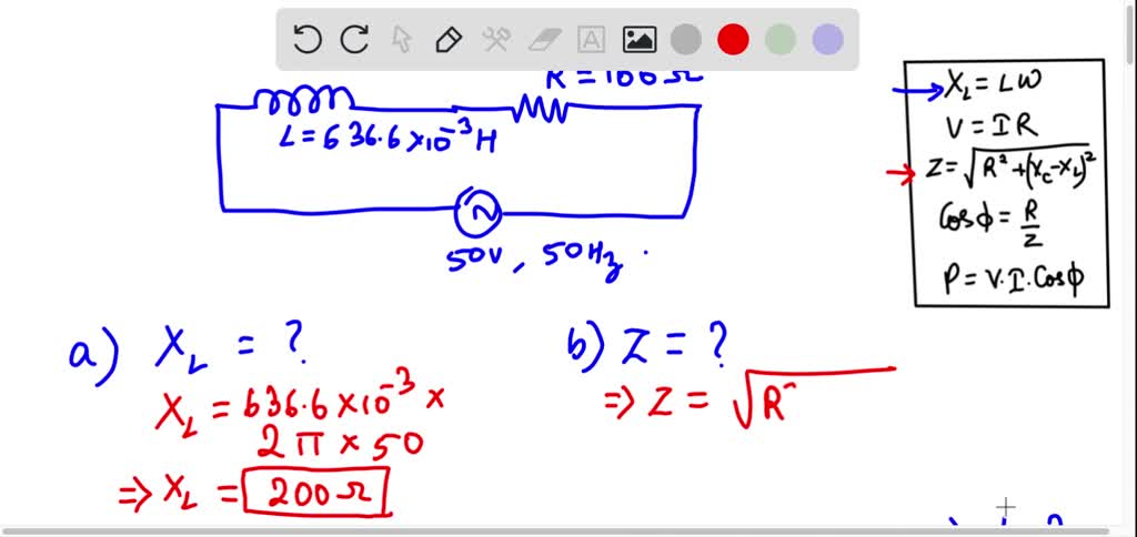 SOLVED: 'A coil of inductance 636.6 mH and negligible resistance is connected in series with a ...