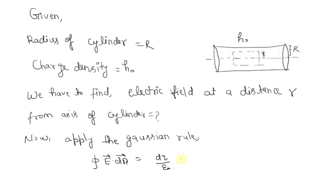 SOLVED: Consider a long, cylindrical charge distribution of radius R ... SOLVED: Consider a long, cylindrical charge distribution of radius R ...