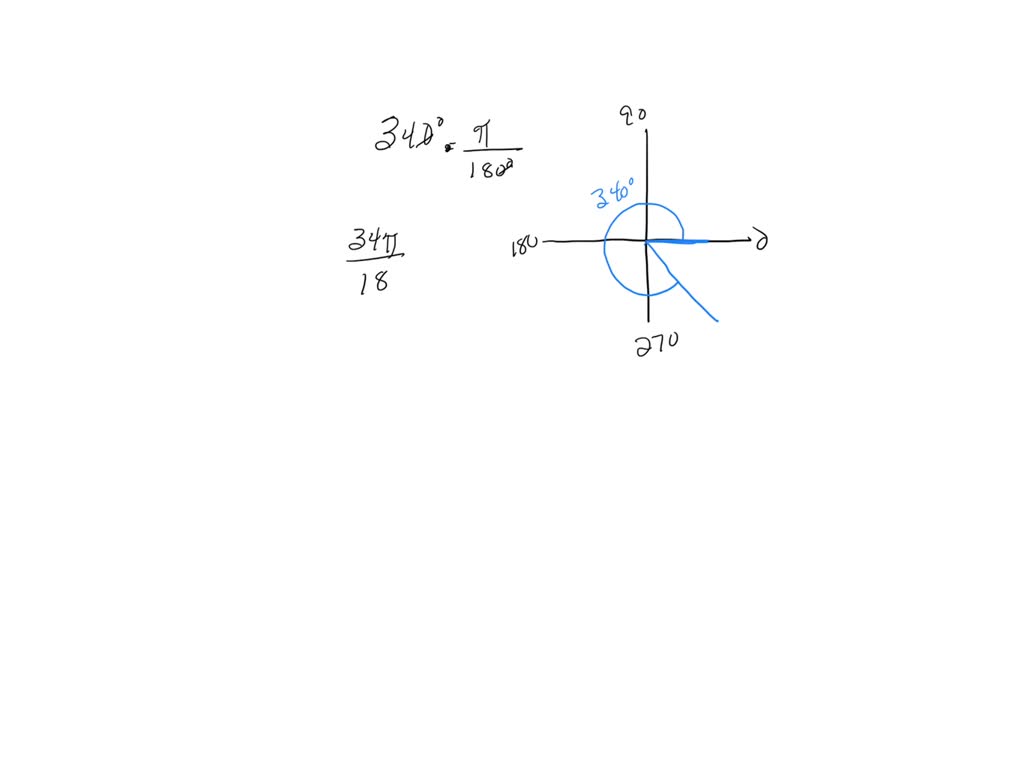 SOLVED: Consider the following angle: 340Â° (a) Draw the angle in ...