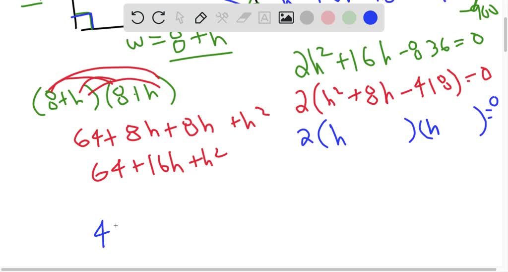 A rectangle is drawn so that the width is 2 inches longer than the ...