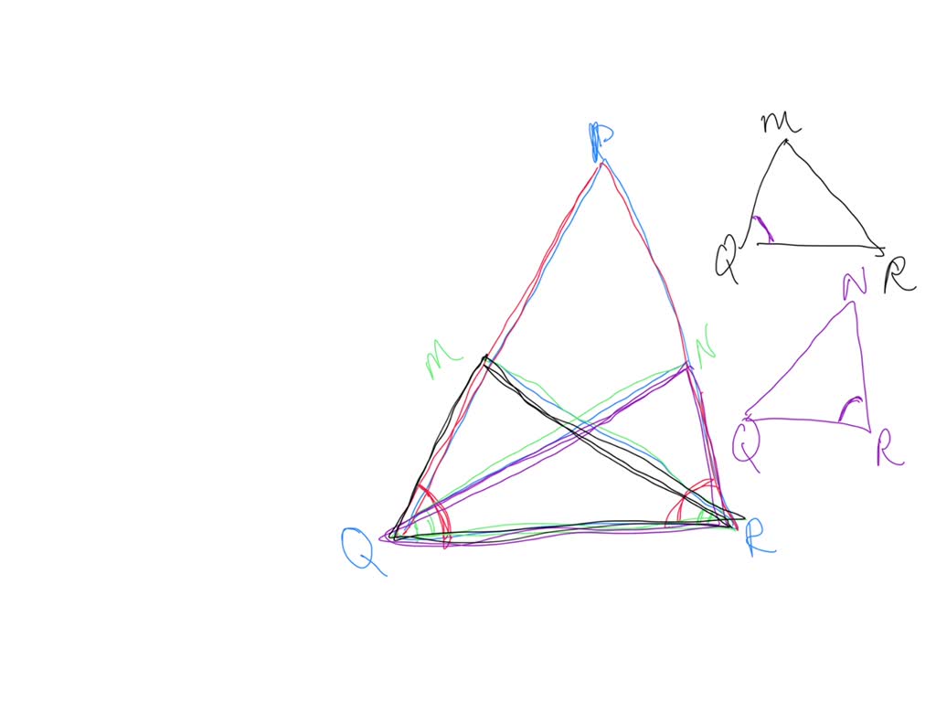 SOLVED: Congruency Mathswatch Question PQR is an isosceles triangle in which PQ = PR. M and N ...