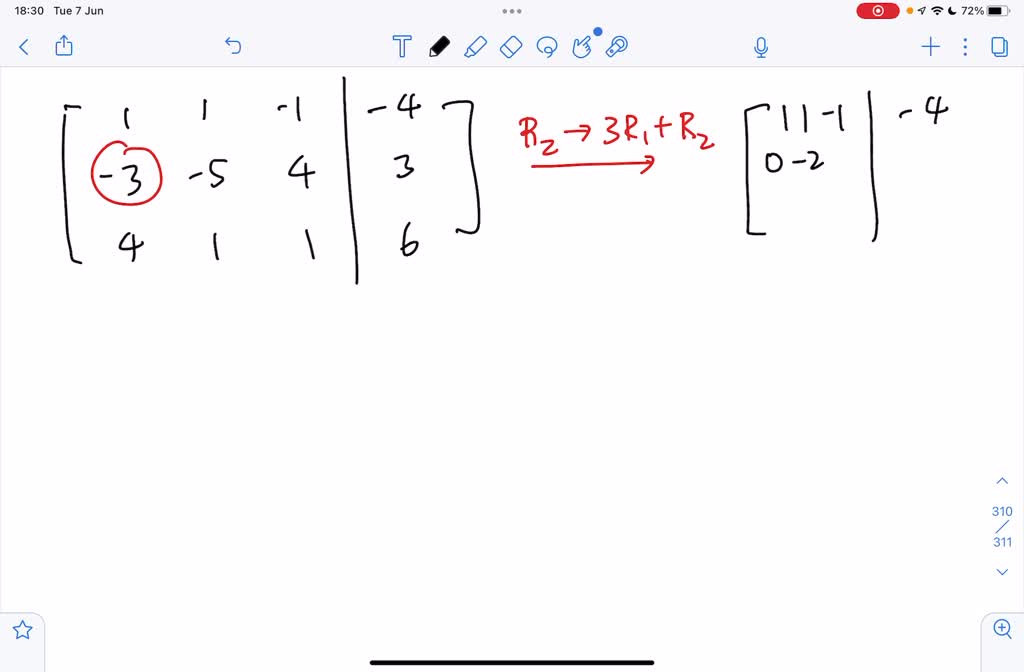 SOLVED: Consider the following matrix. Find the proper procedure for changing the underlined ...