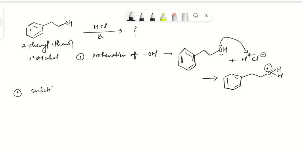 SOLVED: Alcohol Substitution Reaction Mechanism: Draw the product for ...