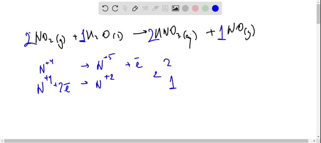 SOLVED: 5. 3NO2 + H2O → 2HNO3 + NO a. For the chemical reaction shown ...