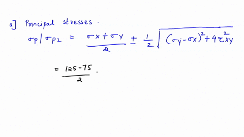 SOLVED: 'calculate the principal stresses and angles and the in-plane ...
