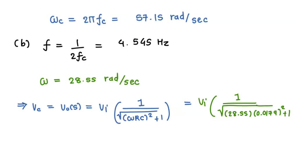 SOLVED: A low-pass filter consists of a 108 Î¼F capacitor in series with a 162 Î© resistor. The ...