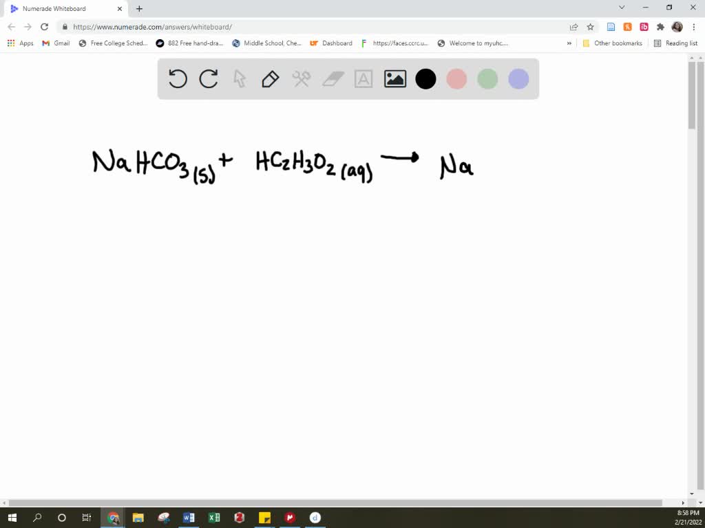 SOLVED: 'What are the reactants shown in this picture??? Vinegar Baking Soda CHzC OOH + NaHCO3 ...