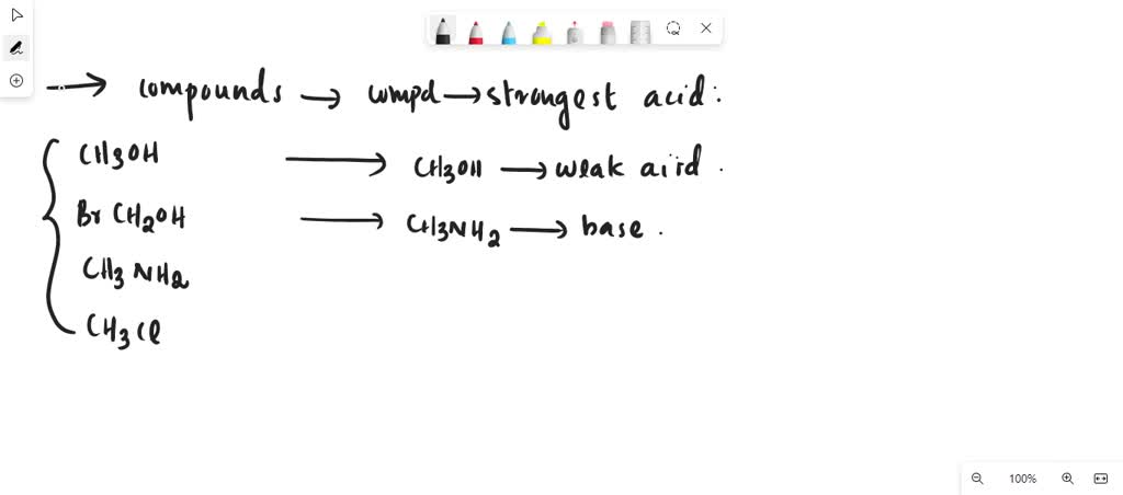 Which of the following compounds is the strongest acid? CH3OH BrCH2OH ...