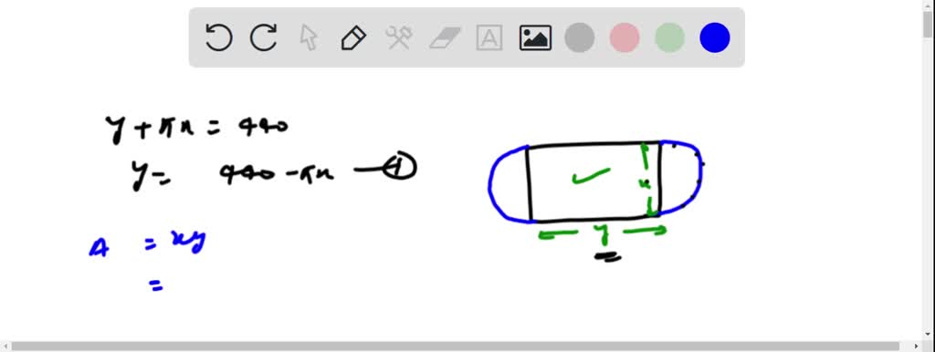 SOLVED: An outdoor track is to be created in the shape of a rectangle ...