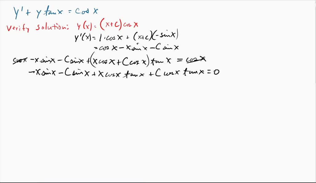 SOLVED: Verify that if c is a constant, then the function defined piecewise by y(x)={ +1 if x ≦ ...